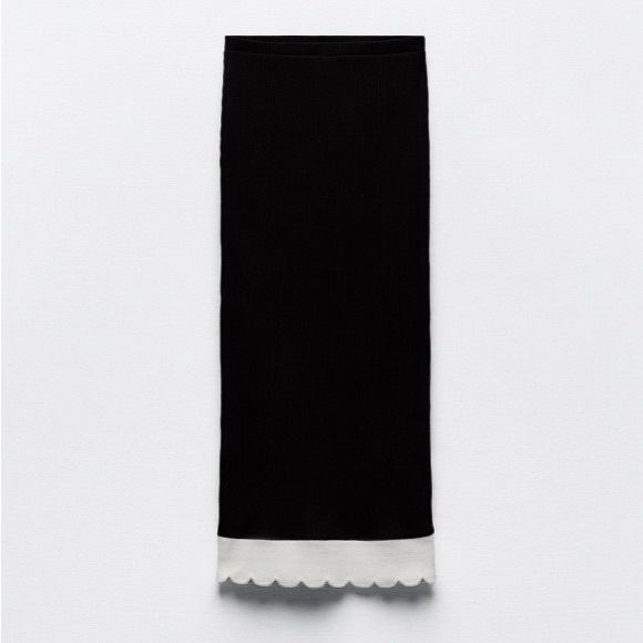 Zara | Skirts | Zara Black And White Two Piece Ribbed Set Really Cute ...